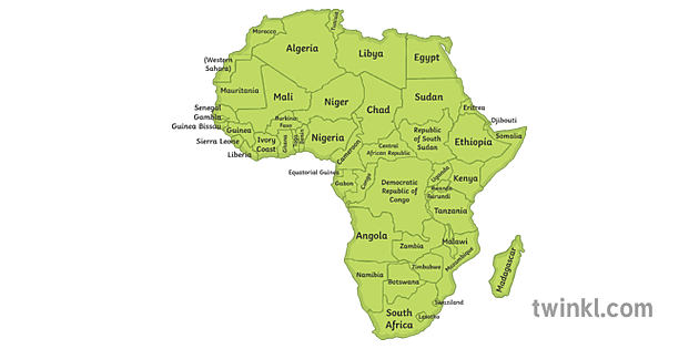 Africa Map Continent World Geography Secondary Illustration Twinkl