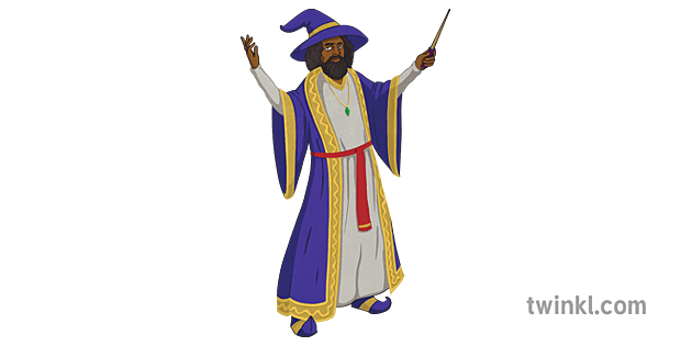 African American Wizard Illustration - Twinkl