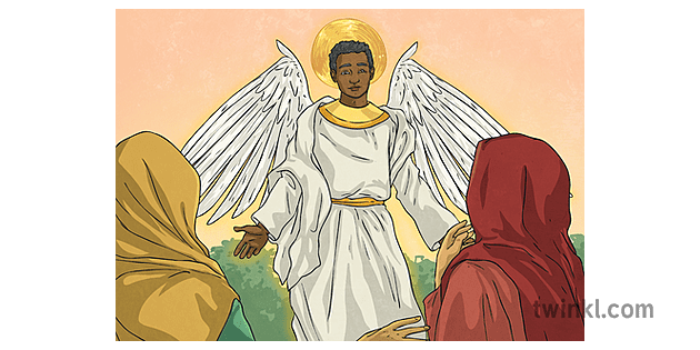 angel talking to mary scene bible story jesus easter resurrection ks2
