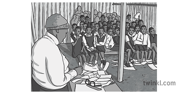Apartheid Classroom Illustration