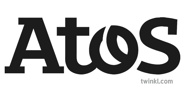 Atos Logo Black and White Illustration - Twinkl