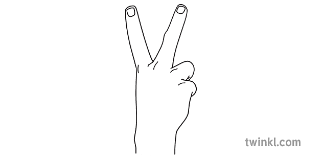 auslan number 2 hand skin5 two australian sign language hands ks1 no vector