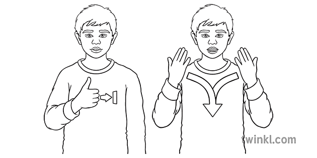 bsl good night night british sign language ks12 black and white