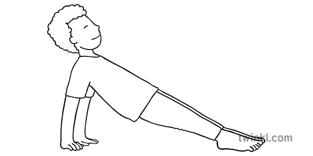 Back Support Gymnastics Shape Black and White Illustration - Twinkl