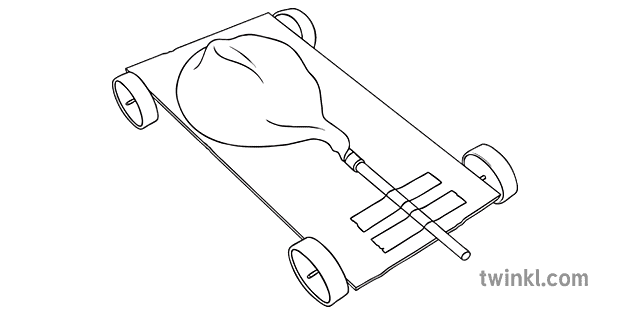 balloon powered car step 2 science experiment secondary black and white rgb