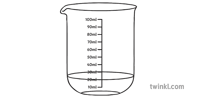 bikar berisi 20 mililiter hitam putih Illustration - Twinkl