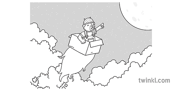 bear in box rocket with background english planit whatever next ks1 ...