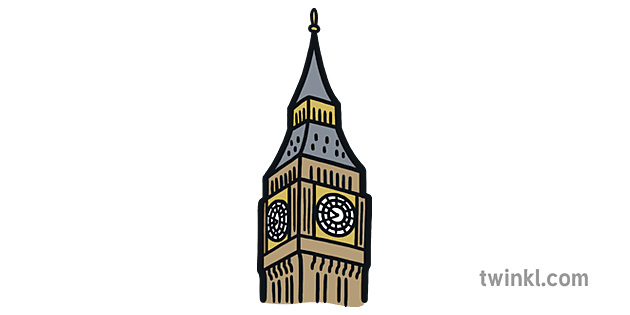 Big Ben Map Icon Landmark London England UK Britain EYFS