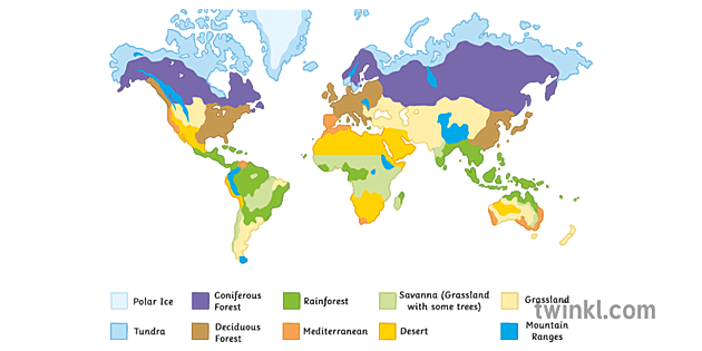 biomes of the World Classroom mangement geography asia World map ks3