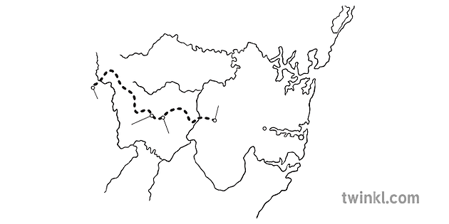 blaxland Wentworth and lawson map of blue mountains area no text map ...