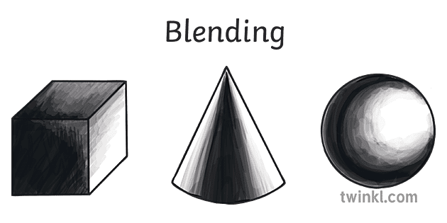 Blending Tonal Shading Techniques Art Secondary Bw RGB Illustration ...