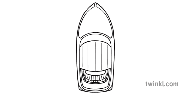 Boat Birds Eye View Geometry Beebot Maths KS1 Black and White