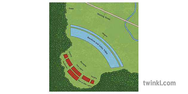 Boudicca Ҷанги оф Уотлинг Стрит Illustration - Twinkl