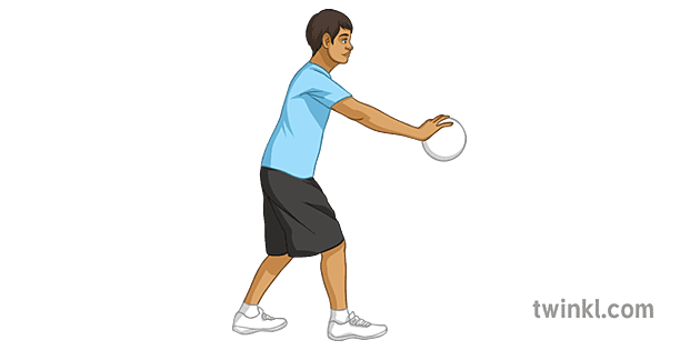 Bounce Pass Step 3 Netball Sports PE Secondary Illustration - Twinkl
