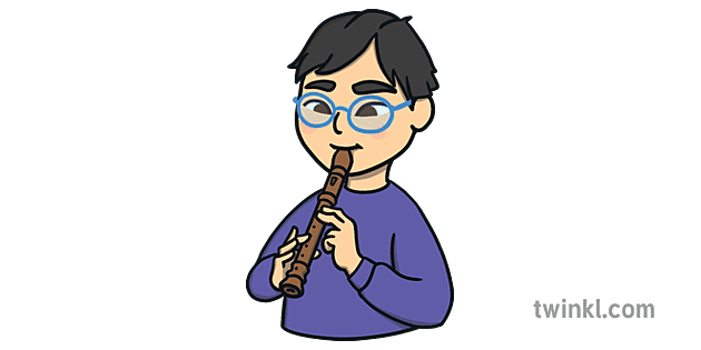 Boy Playing A Recorder Png Illustration - Twinkl
