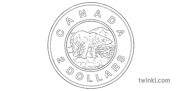 kanadisch toonie schwarz weiß - Twinkl