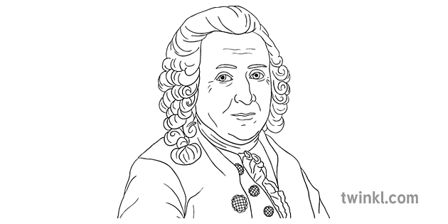 carl linnaeus portrait person man ks1 bw rgb Illustration - Twinkl