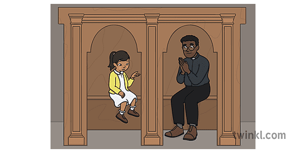 Catholic Church Confession Illustration - Twinkl
