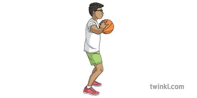 Chest Pass Step 1 Illustration - Twinkl