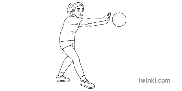 chest pass step 3 netball sport pe secondary bw rgb - Twinkl