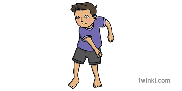 child miming dig action 02 pe kit y1 dance Plants Lesson 1 dig the garden