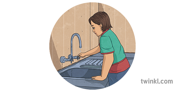 Child Turning off Tap Illustration - Twinkl Child Turning off Tap Illustration - Twinkl