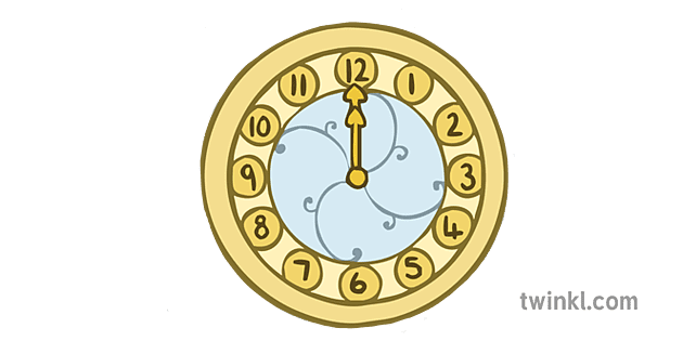 Clock Cinderella Story Fairytale KS1 Illustration - Twinkl