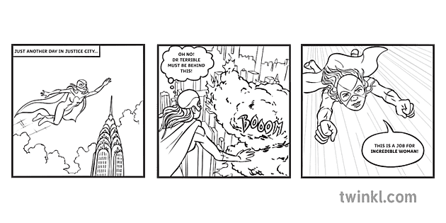 Comic Strip Black and White 2 - Twinkl