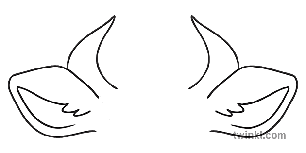 orejas de vaca en blanco y negro Illustration - Twinkl