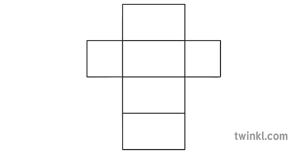 prostopadłościan siatka czarno biała - Twinkl