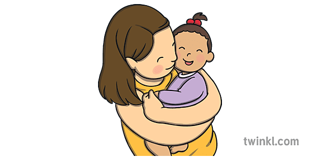 Cuddling Child Toddler Bedtime Routine Cards Parents EYFS Illustration