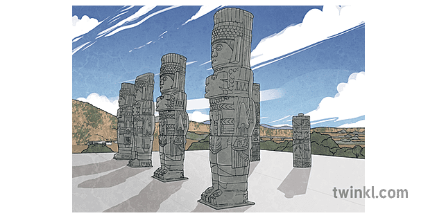 Cultura Tolteca Mexican Landscape Architecture Arqueology Mps Ks2 Illustration cultura-tolteca-mexican-landscape-architecture-arqueology-mps-ks2-illustration
