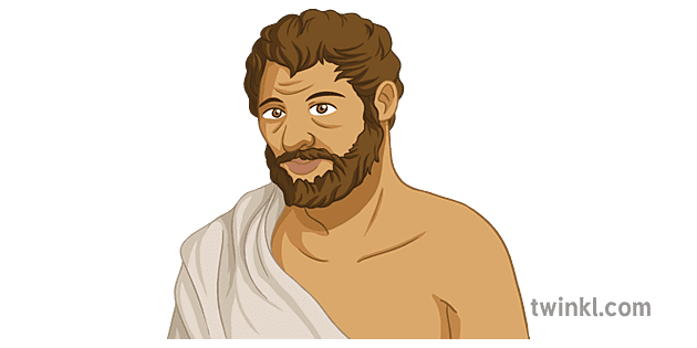 demócrito ciencia filósofo grego retrato secundario Illustration - Twinkl