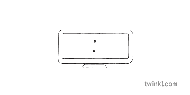 Digital Clock Black and White Illustration - Twinkl