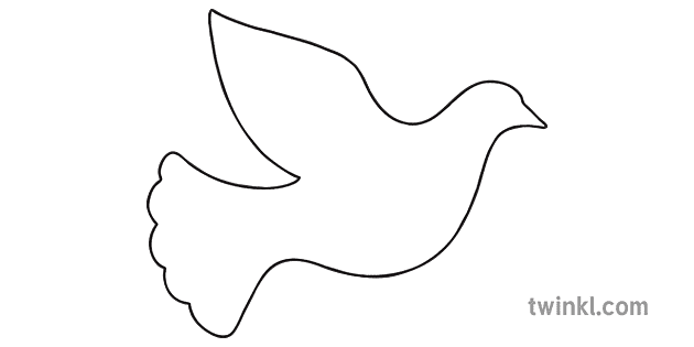 Dove Of Peace Template Black And White Illustration Twinkl