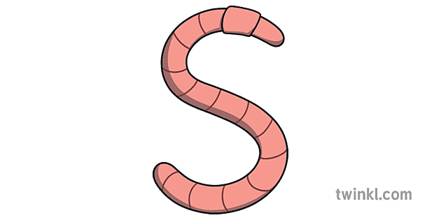 EYFS KS1 Worm Earth Letter Shape S Earthworm - Twinkl
