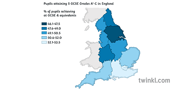 Education Success Choropleth Map UK Geography KS3 Illustration - Twinkl