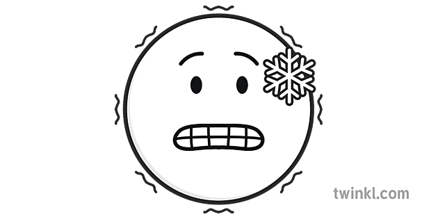 emoji frio blanco y negro rgb Illustration - Twinkl