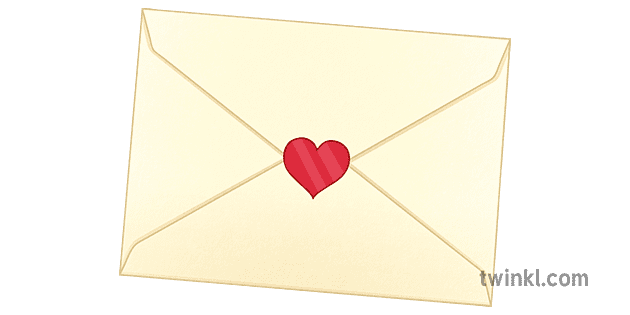 koevert met hart Illustration - Twinkl