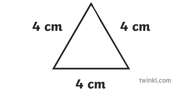 Equilateral Triangle 4cm Black and White Illustration - Twinkl