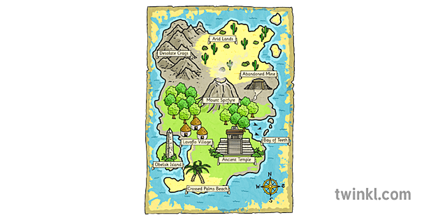 Example Island Map 2 Illustration - Twinkl