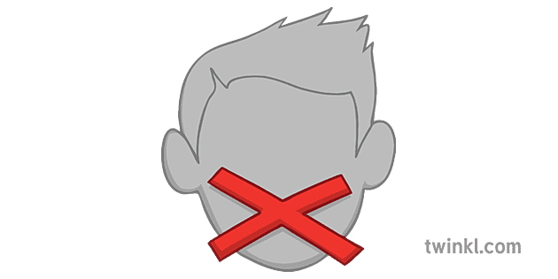 face with x over mouth ks3 Illustration - Twinkl