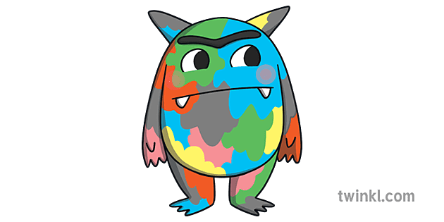 Feelings Monster Character EYFS Emotions Creature Open Eyes Illustration