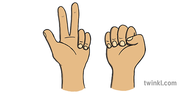 Finger Counting Three Illustration