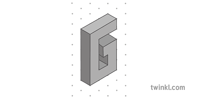 g alfabeti isometrik me ton art vizatim shkronja dytësore Illustration