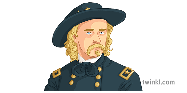 General Custer Portrait History Army American Secondary Illustration