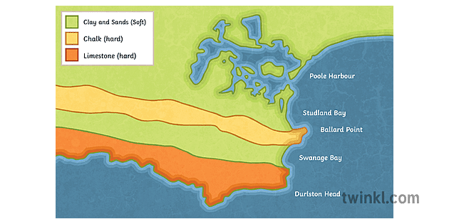 géologi of the swanage basisir geografi peta sekundér