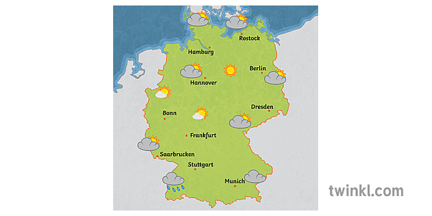 carte météo allemande secondaire allemande - Twinkl