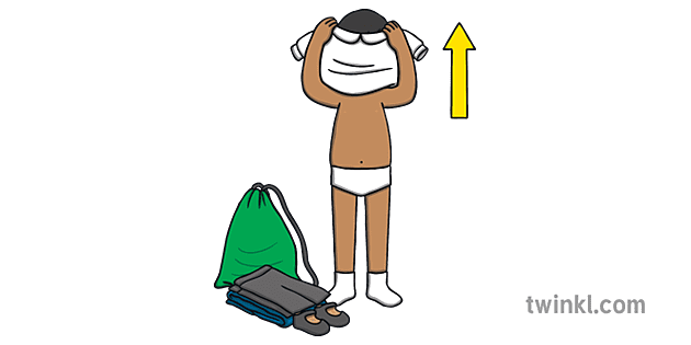 chica quitándose la camiseta Ilustración - Twinkl