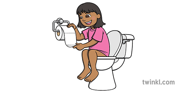 Girl Using Toilet Paper Using Bathroom Potty Training USA KS1 ...